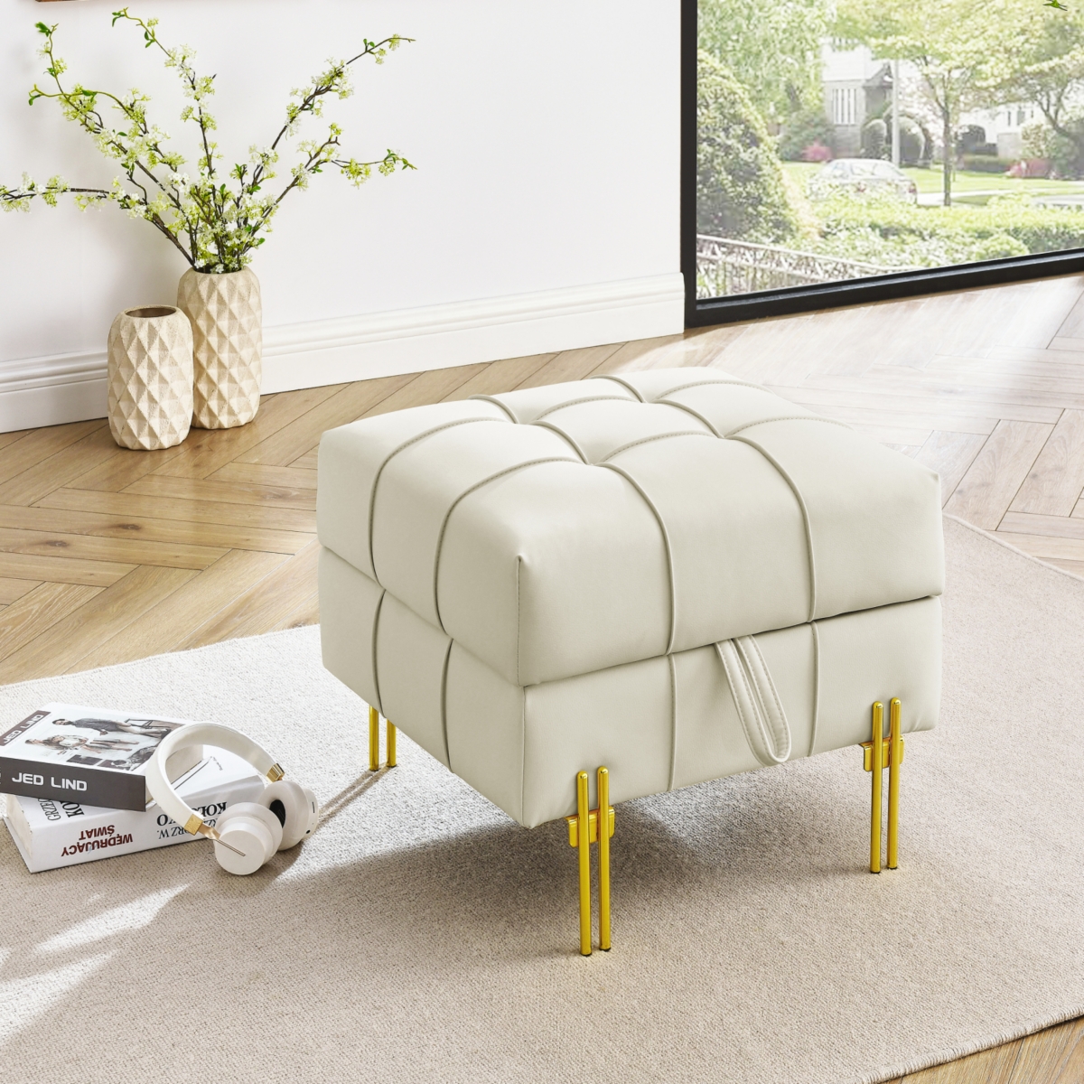 Click here for Streamdale Anti-Scratch Leather Storage Ottoman wi... prices