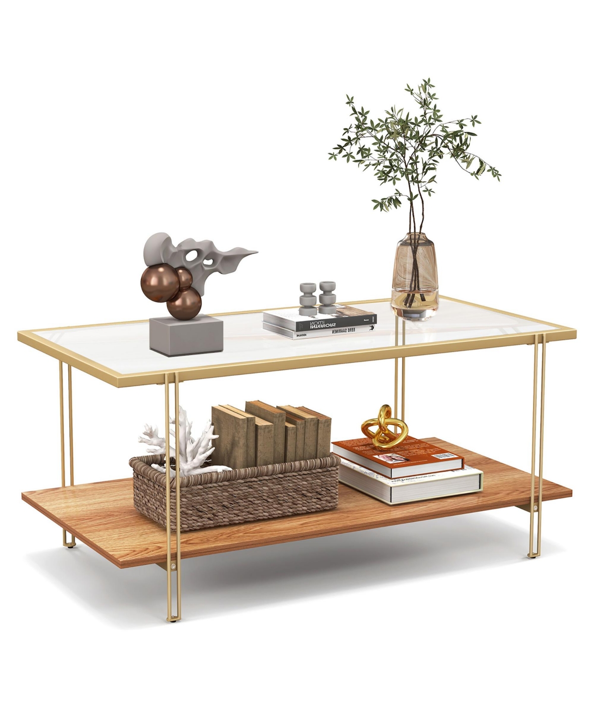 Click here for Gymax Coffee Table Rectangle Glass Top w/ Storage... prices