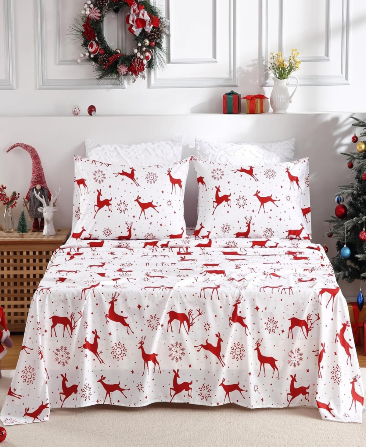 Click here for gaomon 4 Pieces Soft Microfiber Christmas Bedding... prices