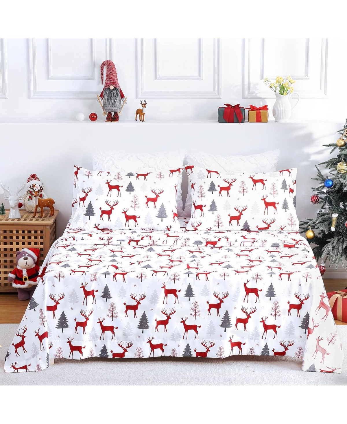 Click here for gaomon 4 Pieces Soft Microfiber Christmas Bedding... prices