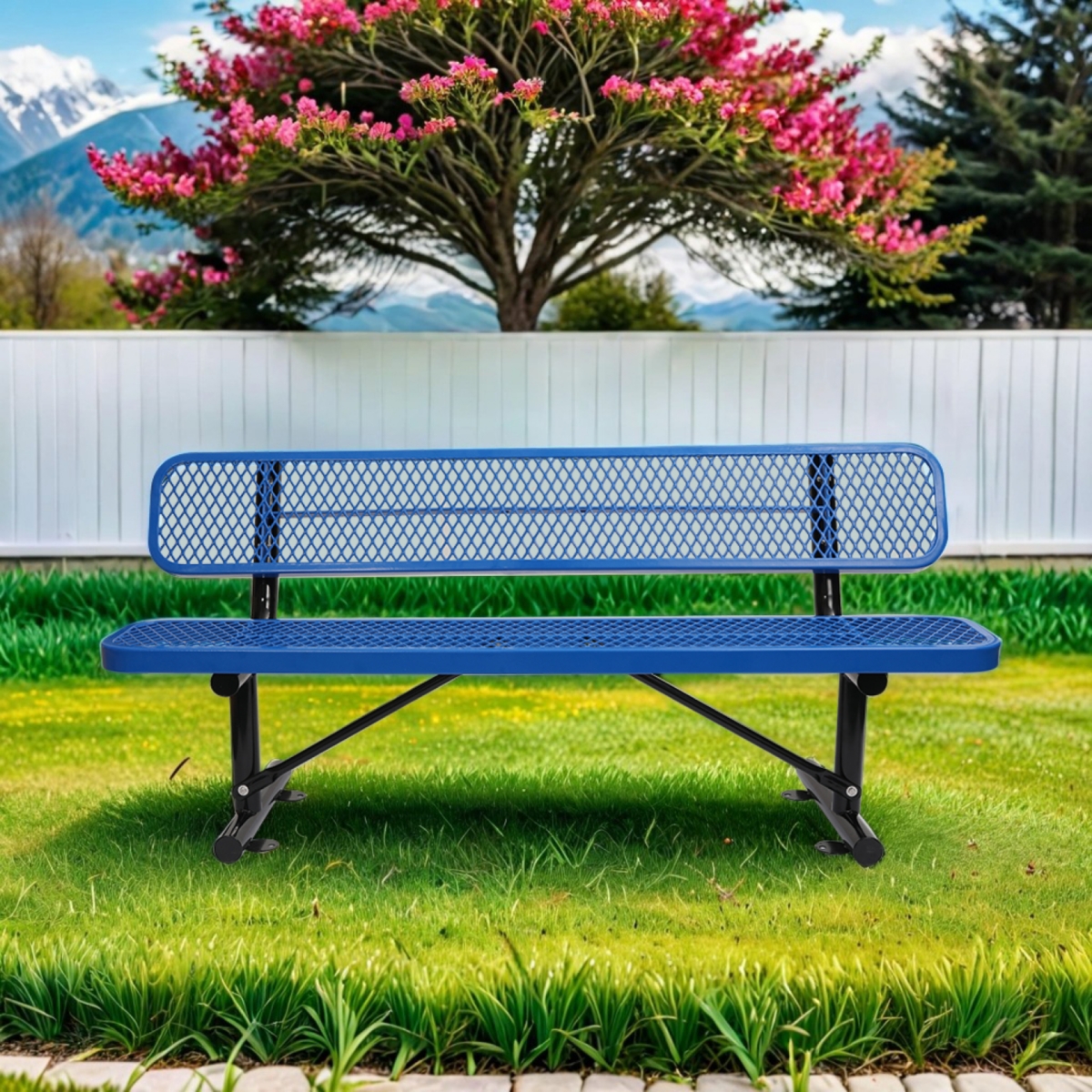 Click here for Streamdale 6 ft. Outdoor Steel Bench with Backrest... prices