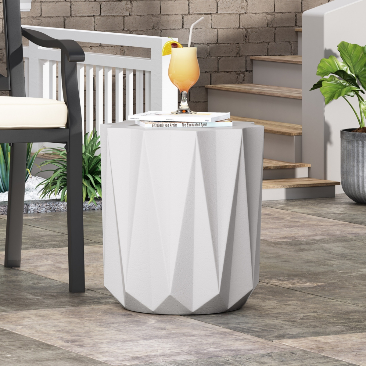 Click here for Streamdale Geometric Concrete Side Table Durable... prices
