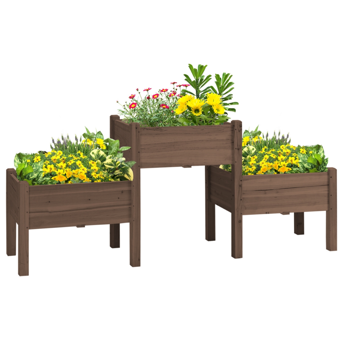 Click here for Raised Garden Bed with 3 Planter Box  Elevated Woo... prices