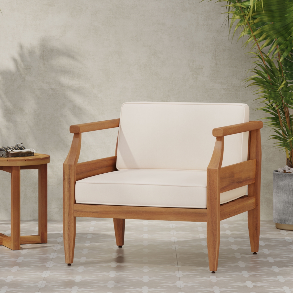 Click here for Streamdale Acacia Wood Outdoor Club Chair with Cus... prices