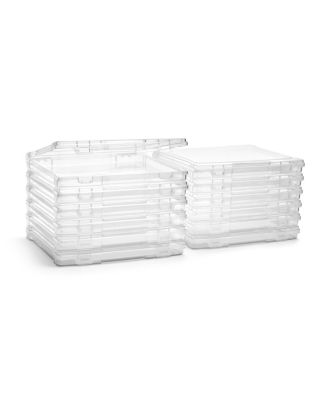 Sorbus Set of 12 Thin Clear Stackable Portable Project Case Fits 10"x12 ...