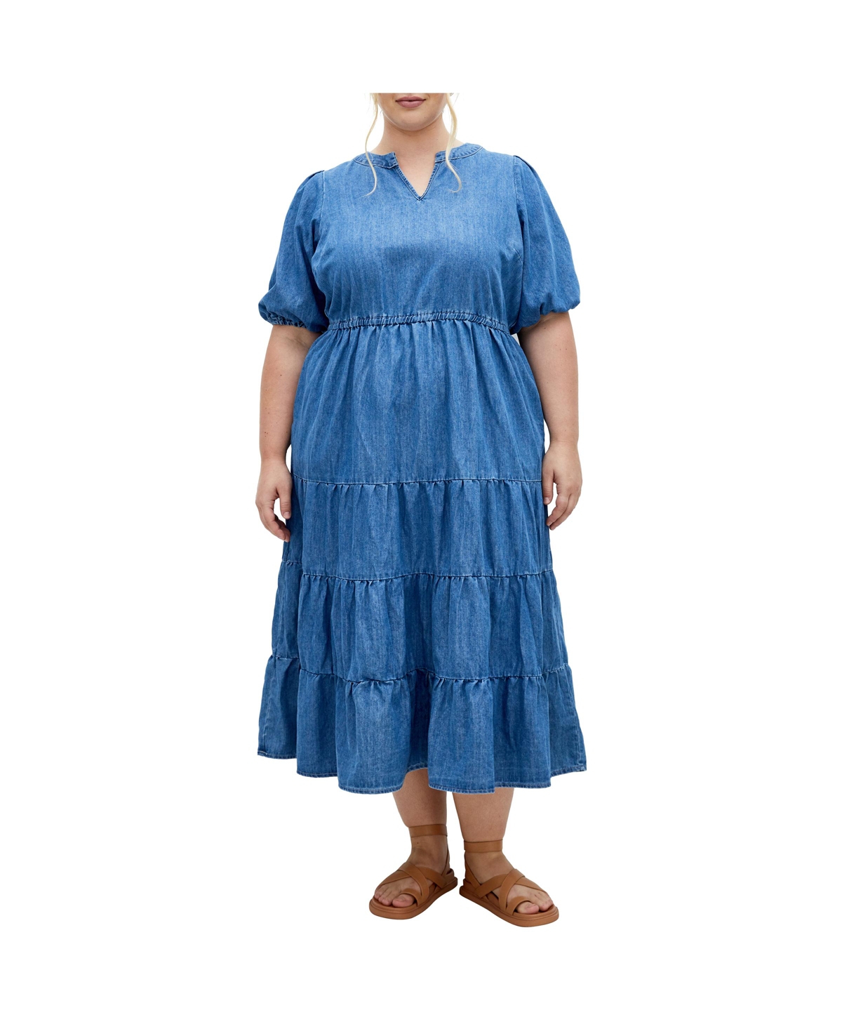 Click here for City Chic Plus Size August Dress - Light wash prices