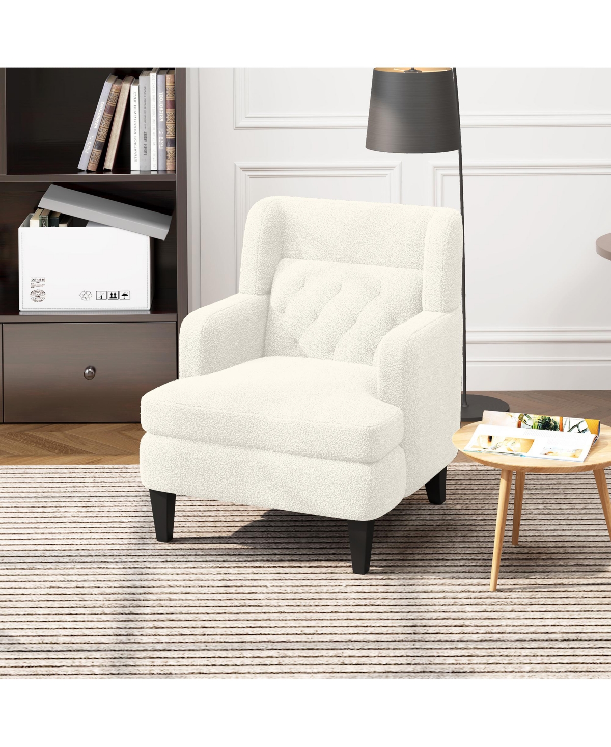 Click here for Simplie Fun Upholstered Accent Chair Tufted Armcha... prices