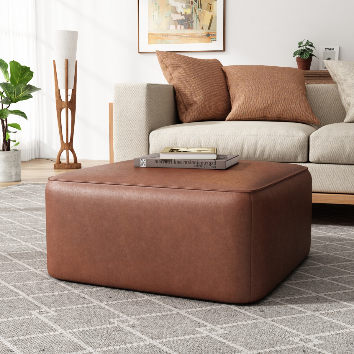 Click here for Streamdale Modern Faux Leather Ottoman Comfort  St... prices