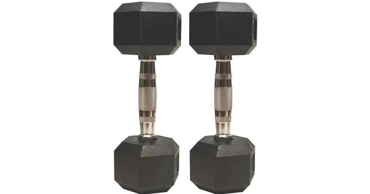 Click here for Amber Sports Barbell Rubber encased Hex Dumbbell W... prices