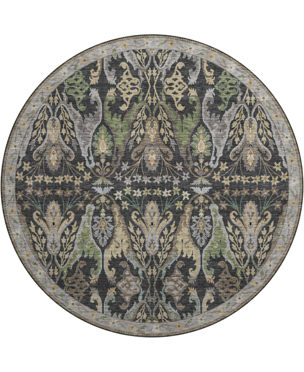 Click here for Dalyn Hatay Washable HY6 8x8 Round Area Rug - Blac... prices
