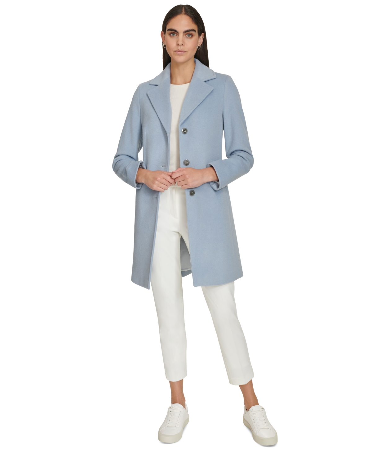 Click here for Calvin Klein Womens Single-Breasted Wool Blend Coa... prices