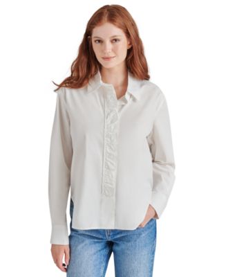 Steve Madden Women's Merida Ruffled Boyfriend Shirt - Macy's