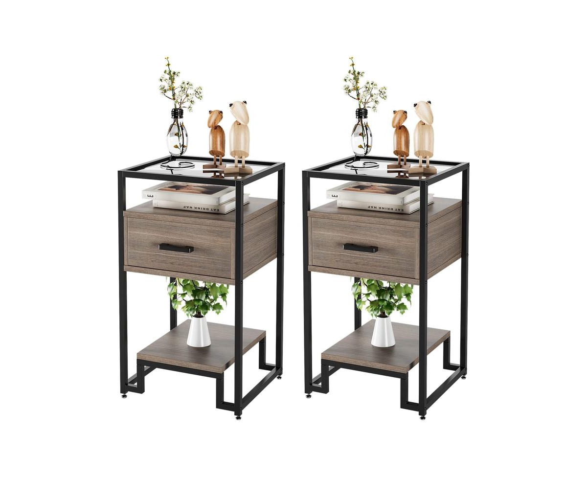 Click here for Nightstand Set of 2  Mid Century Modern End Table... prices