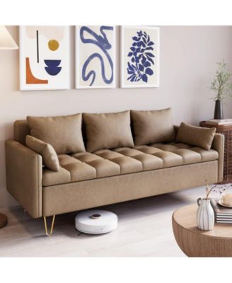 gaomon Sofa Couches, Sofas with Storage Under Seat Modern Faux Leather ...