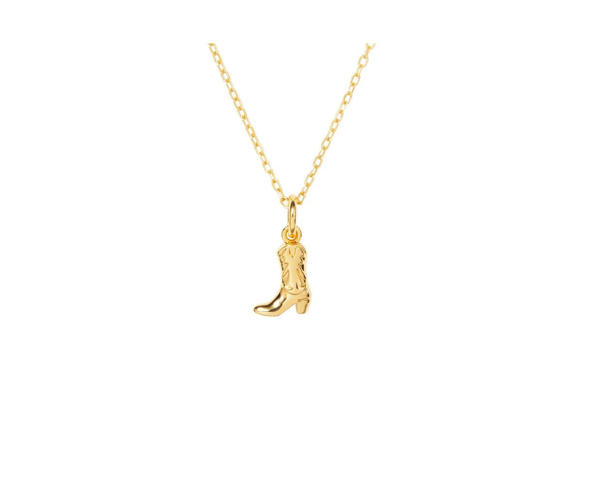Click here for Cowboy Boot Pendant Charm Necklace - Gold prices