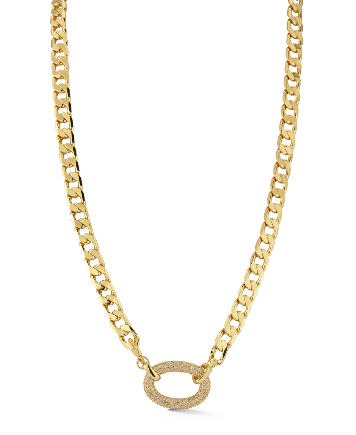Click here for Rachel Zoe 18K Gold Plated Pave Link Curb Chain Ne... prices