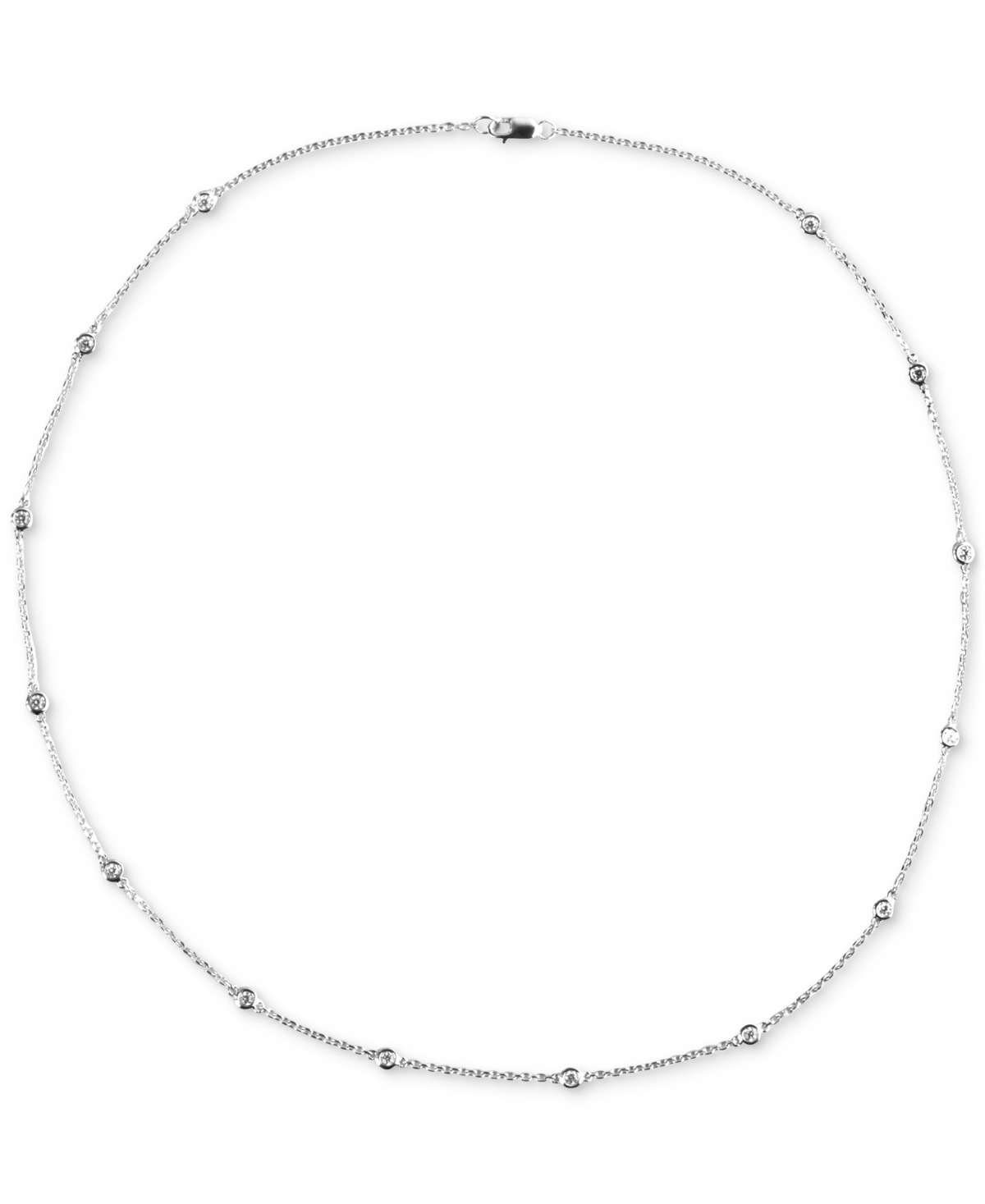 Click here for Diamond Bezel Station 18 Necklace (1/2 ct. t.w.) i... prices