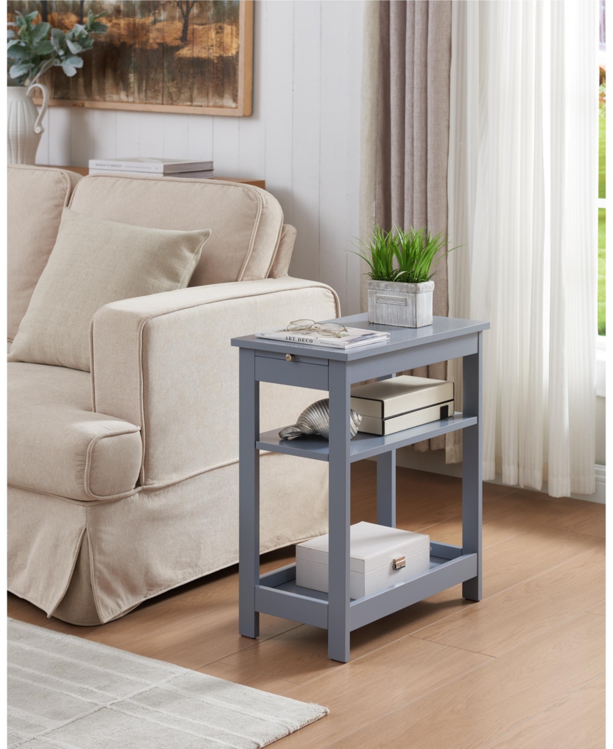 Click here for Kings Brand Furniture Slim Wood Side End Table wit... prices