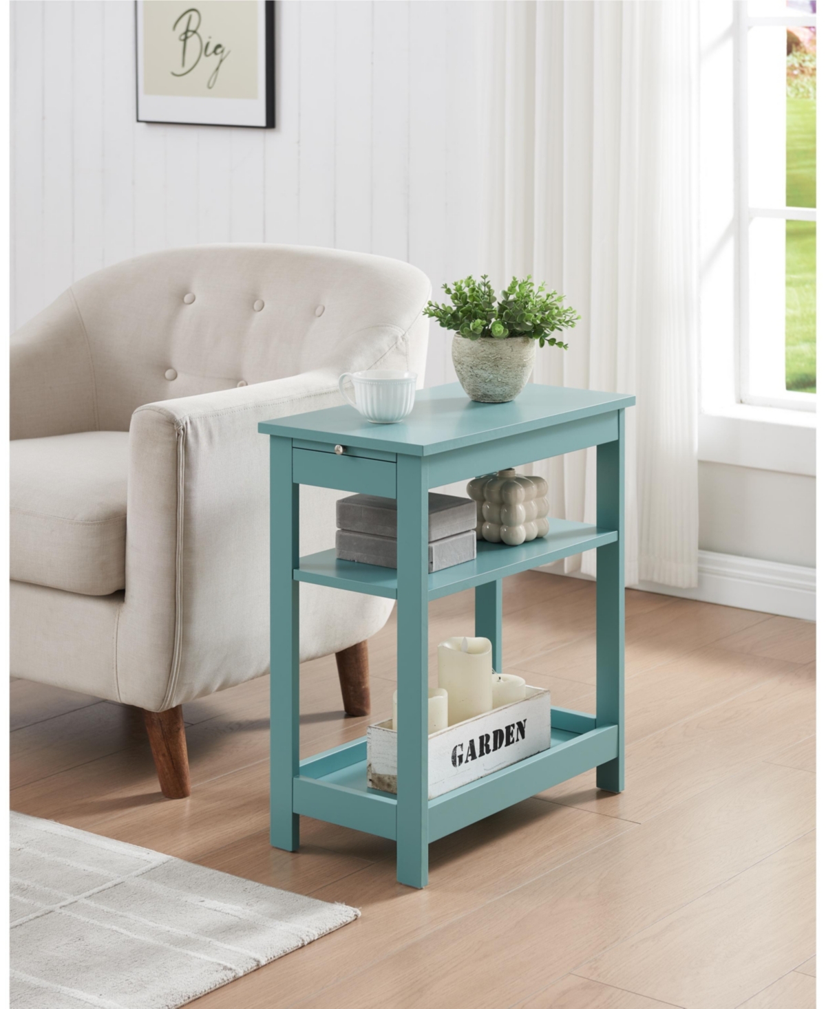 Click here for Kings Brand Furniture Slim Wood Side End Table wit... prices