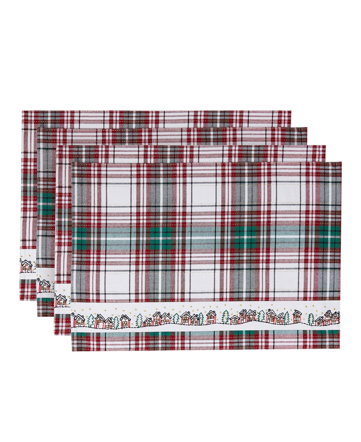 Avanti Holiday Cotton Plaid Placemats 13 x 19  Set of 4 - Multi Color