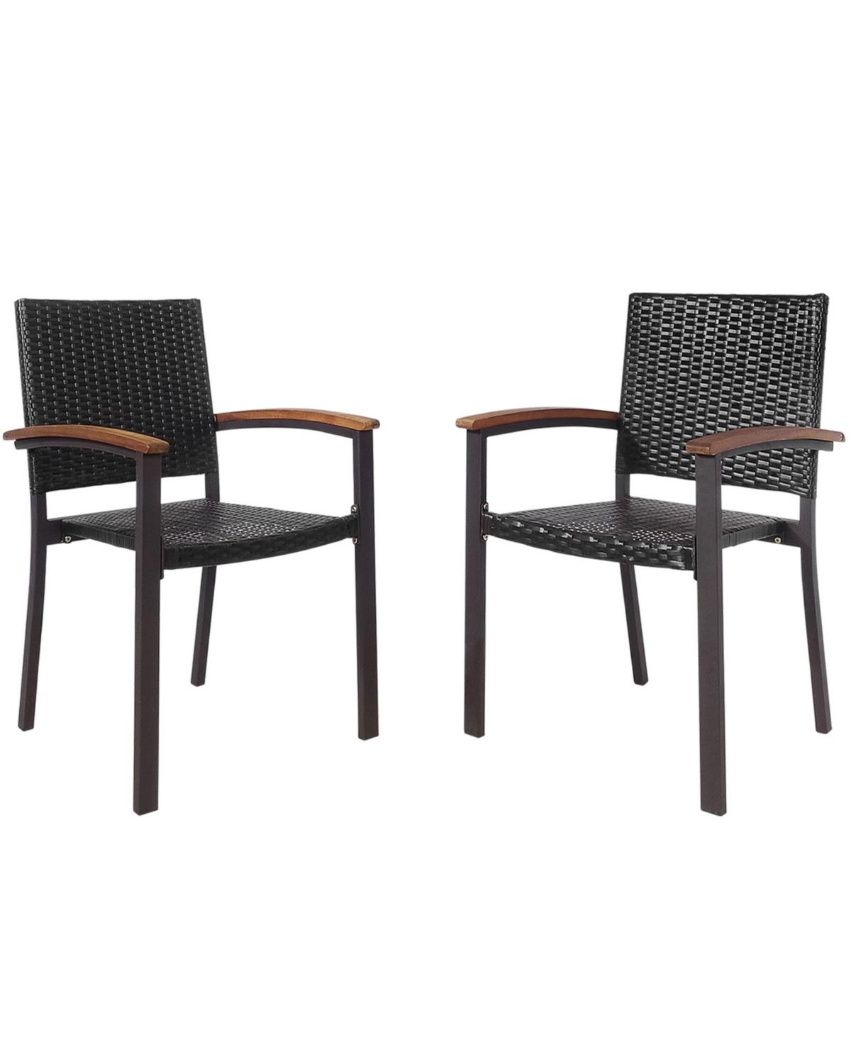 Click here for Sugift Set of 2 Outdoor Patio Pe Rattan Dining Cha... prices