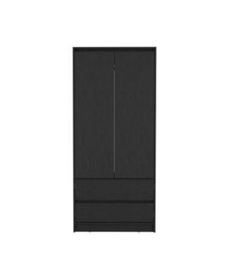 Palmer 2 Drawers Armoire, Wardrobe Closet with Hanging Rod, White - Macy's
