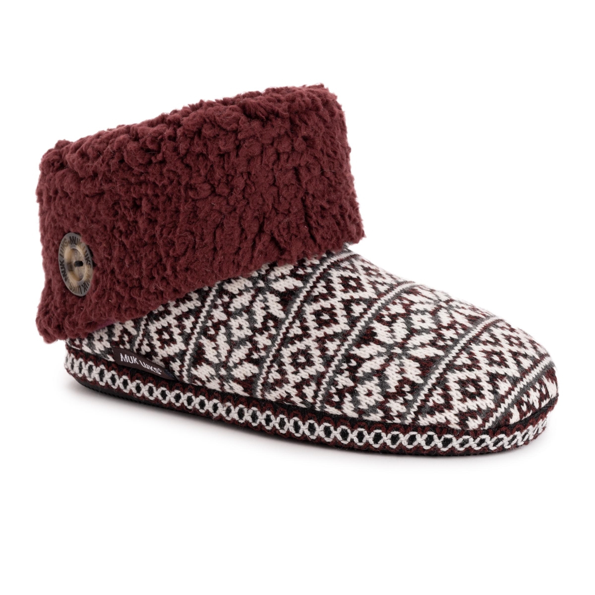 Click here for Muk Luks Womens Melinda Cuff Boot - Burgundy prices