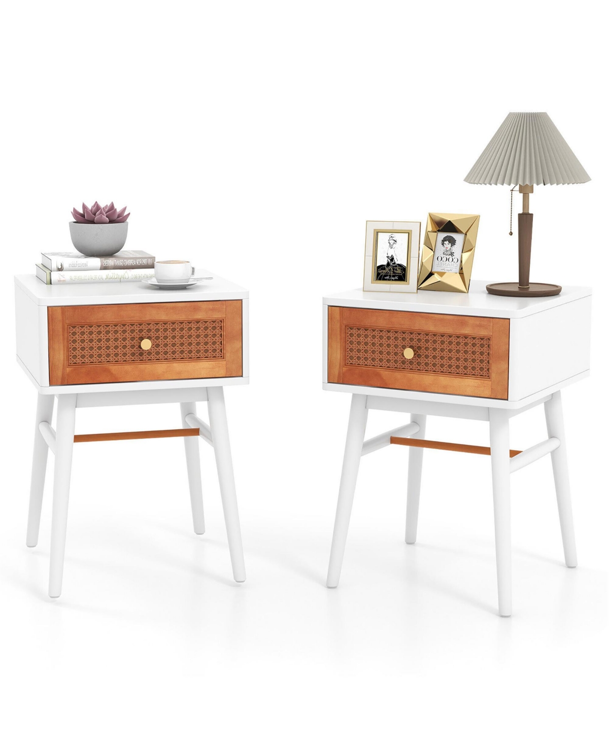 Click here for Gymax Set of 2 Nightstand Bedside End Table Solid... prices
