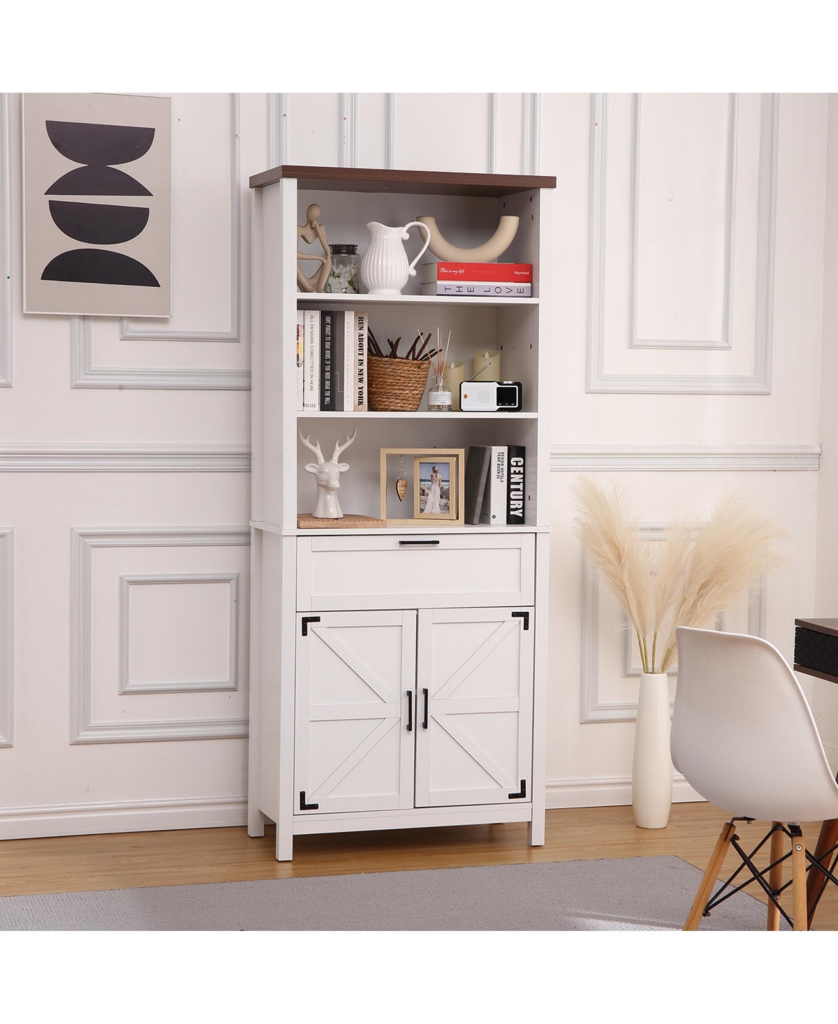 Click here for gaomon 6-Tire Bookshelf With Doors  Farmhouse Book... prices