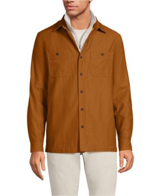 Lands' End Men's Lined Waffle Shirt Jacket - Macy's