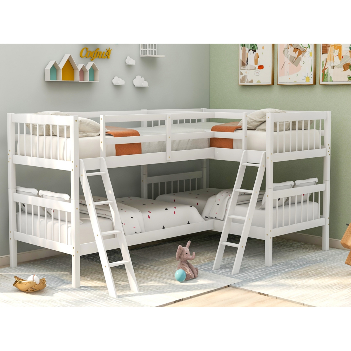 Click here for Streamdale Furniture L-Shaped Bunk Bed With Ladder... prices