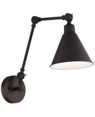 360 Lighting Wray Industrial Adjustable Swing Arm Wall Lamp Rich Bronze ...