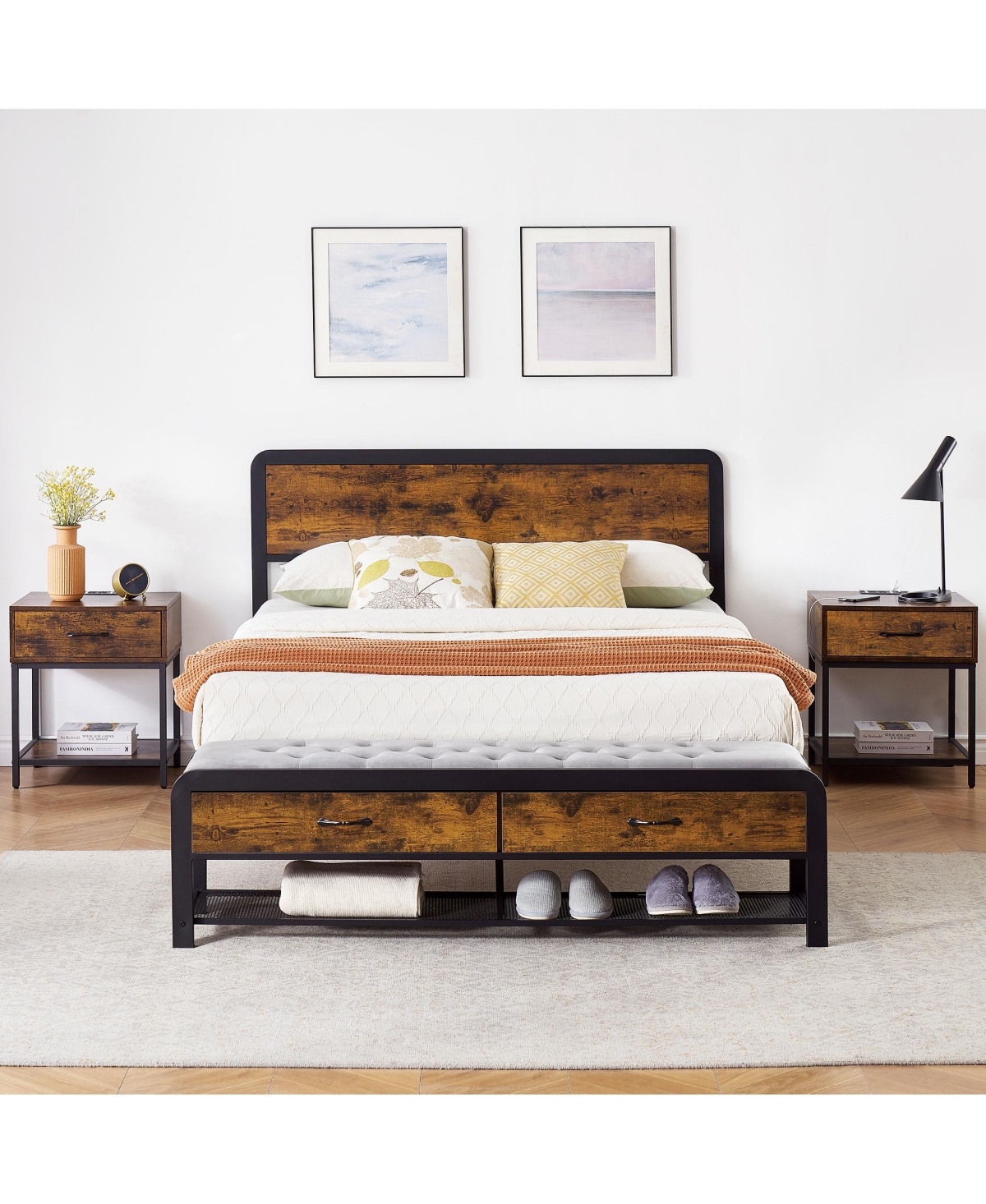 Click here for gaomon Queen Size Platform Bed Frame with Storage... prices