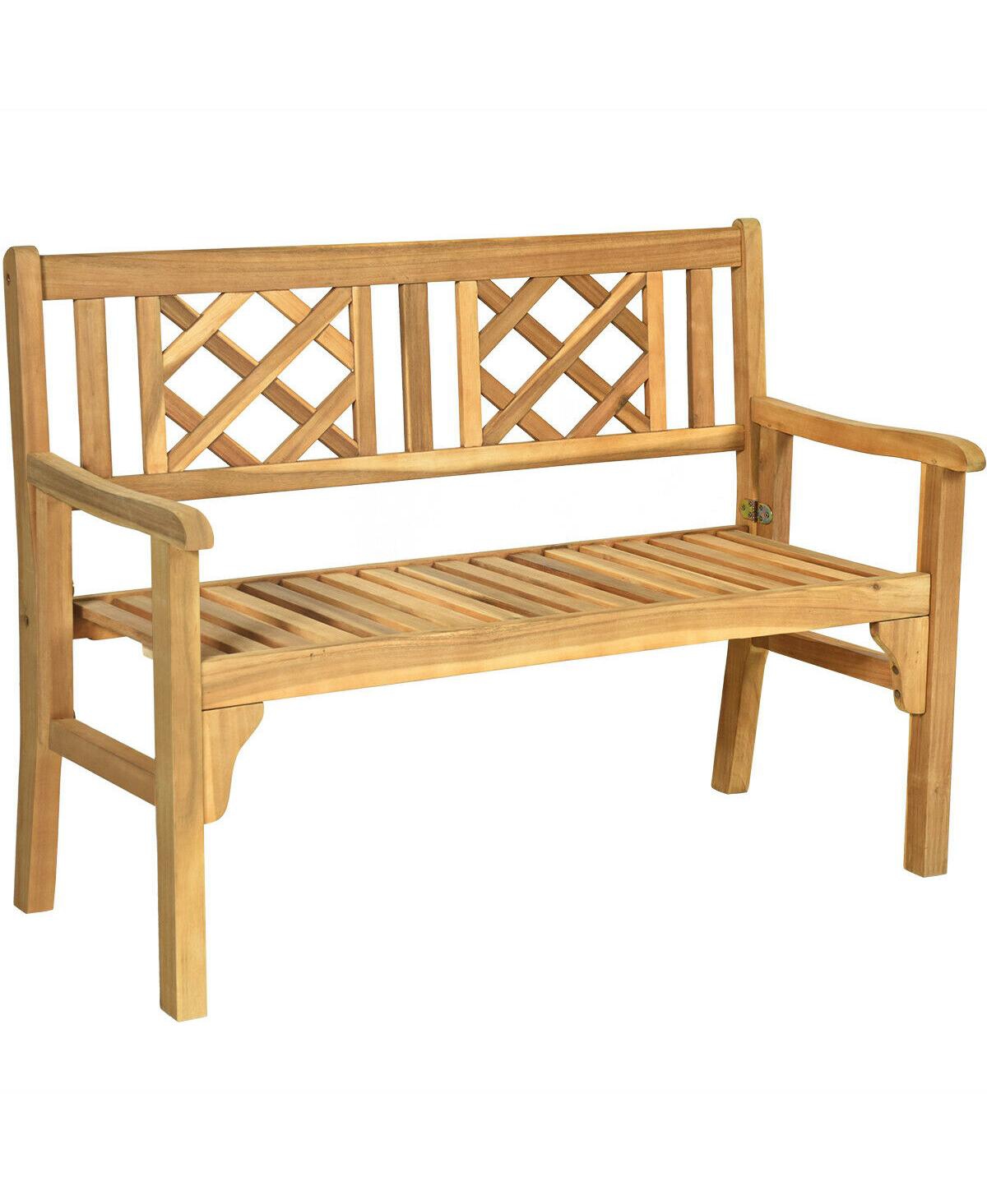 Click here for Sugift Patio Foldable Bench with Curved Backrest a... prices