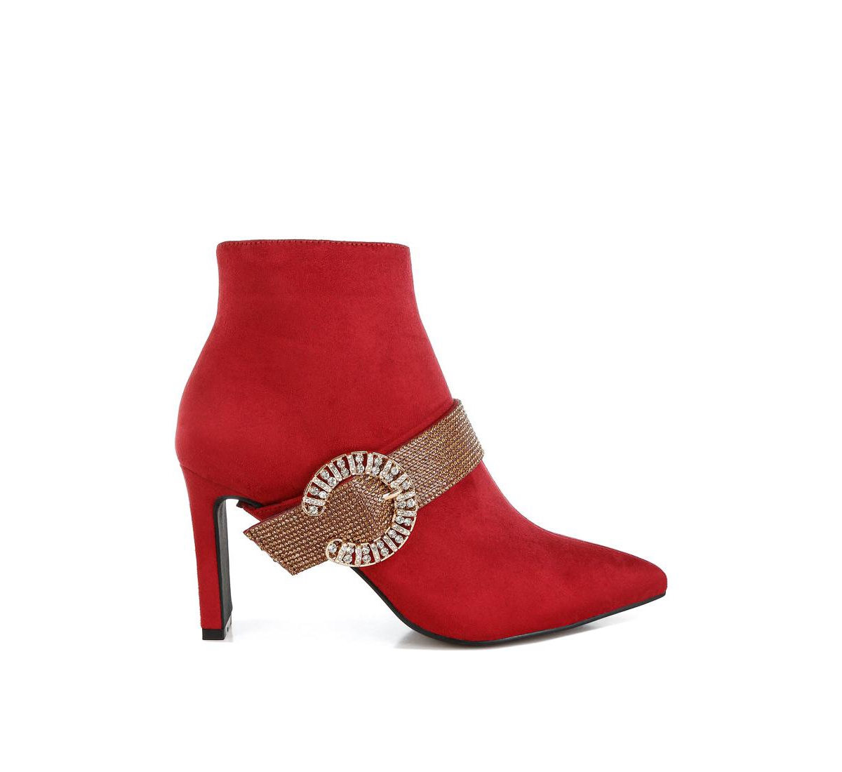 Click here for Asagao Diamante & Rhinestones Strap Boots - Red prices