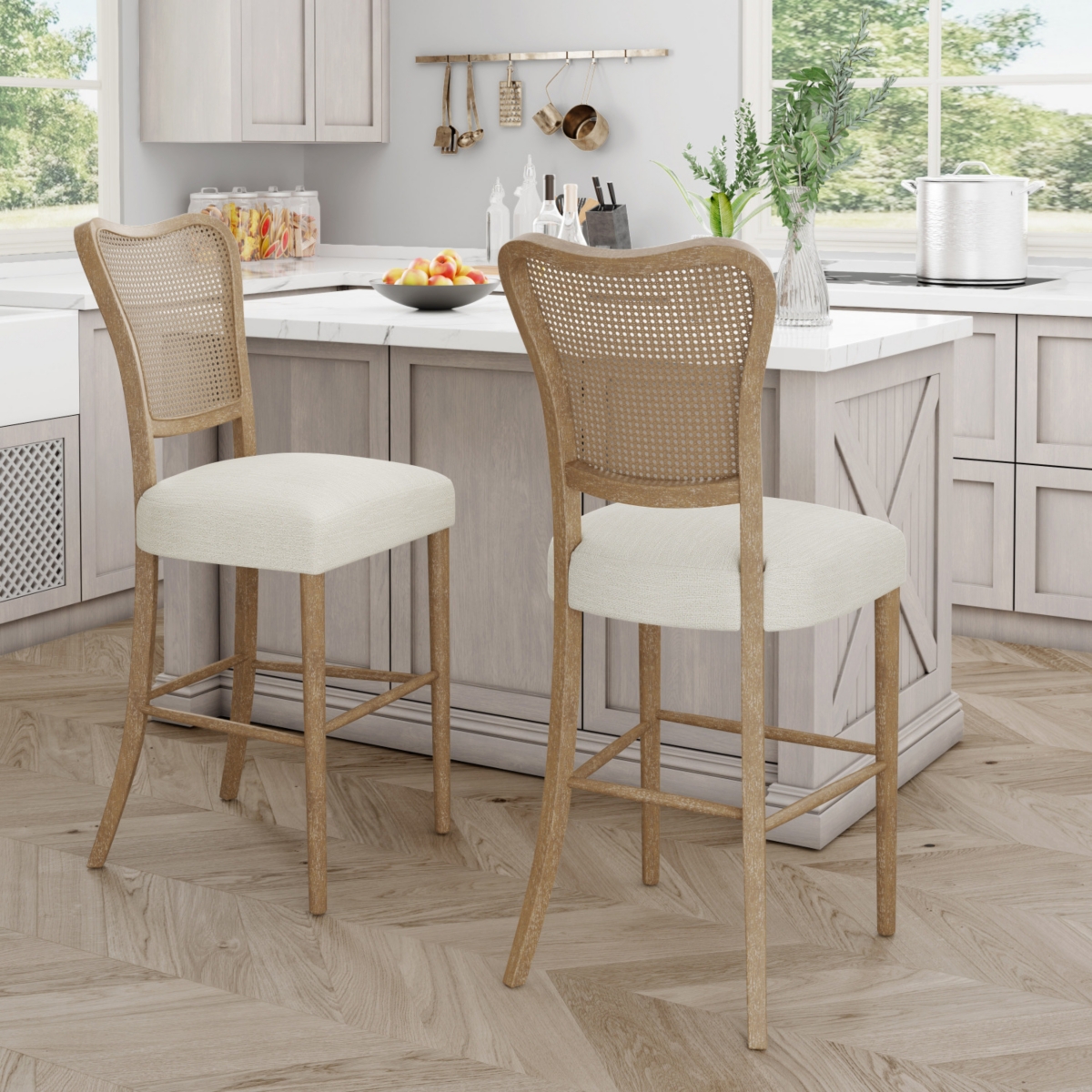 Click here for Streamdale Furniture Vintage Cane-Detailed Bar Sto... prices
