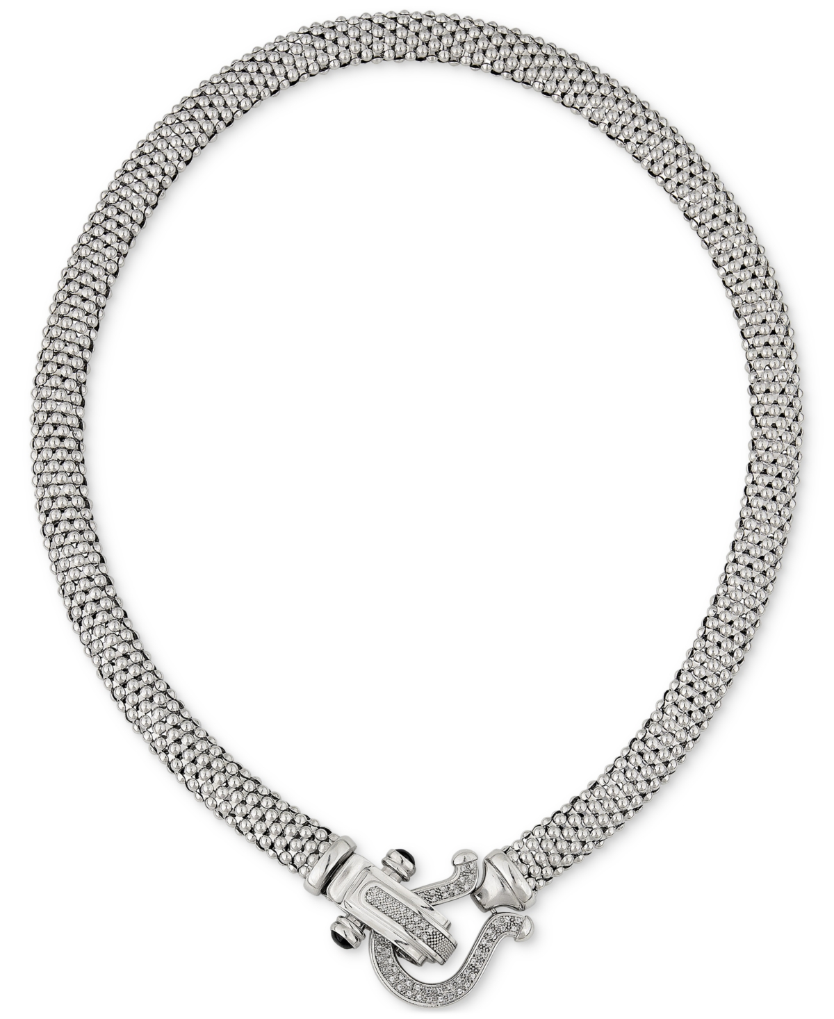 Click here for Diamond Horseshoe Clasp Mesh Link 17 Collar Neckla... prices