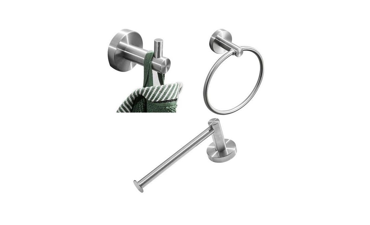 Click here for Slickblue Brushed Silver Bathroom Accessories Set... prices
