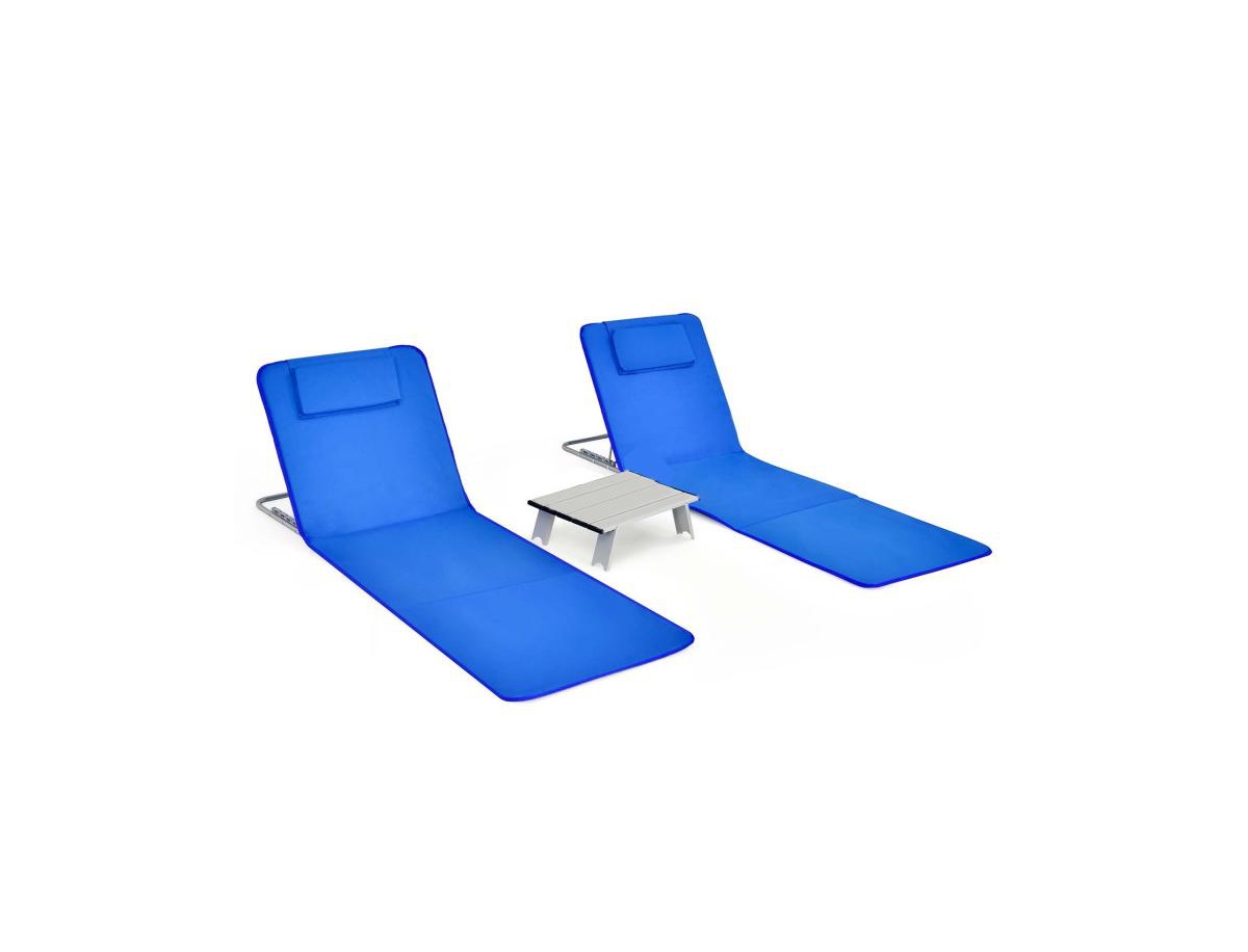 Click here for Sugift 3 Pieces Beach Lounge Chair Mat Set 2 Adjus... prices