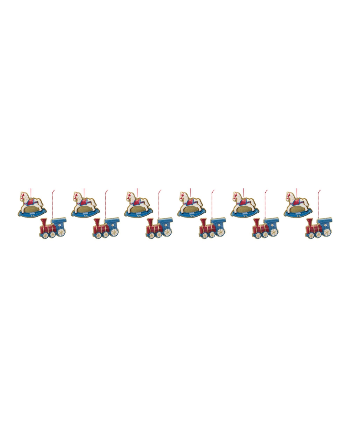 Click here for Rocking Horse And Toy Train Ornament (Set of 12) -... prices