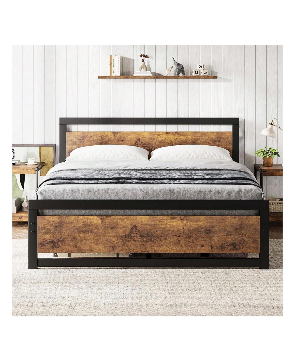 Click here for gaomon Bed Frame With Headboard  Industrial Platfo... prices