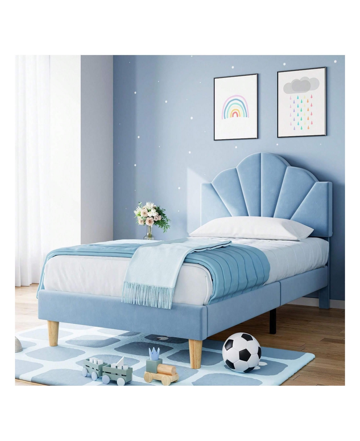 Click here for gaomon Twin Platform Bed Frame  Velvet Upholstered... prices