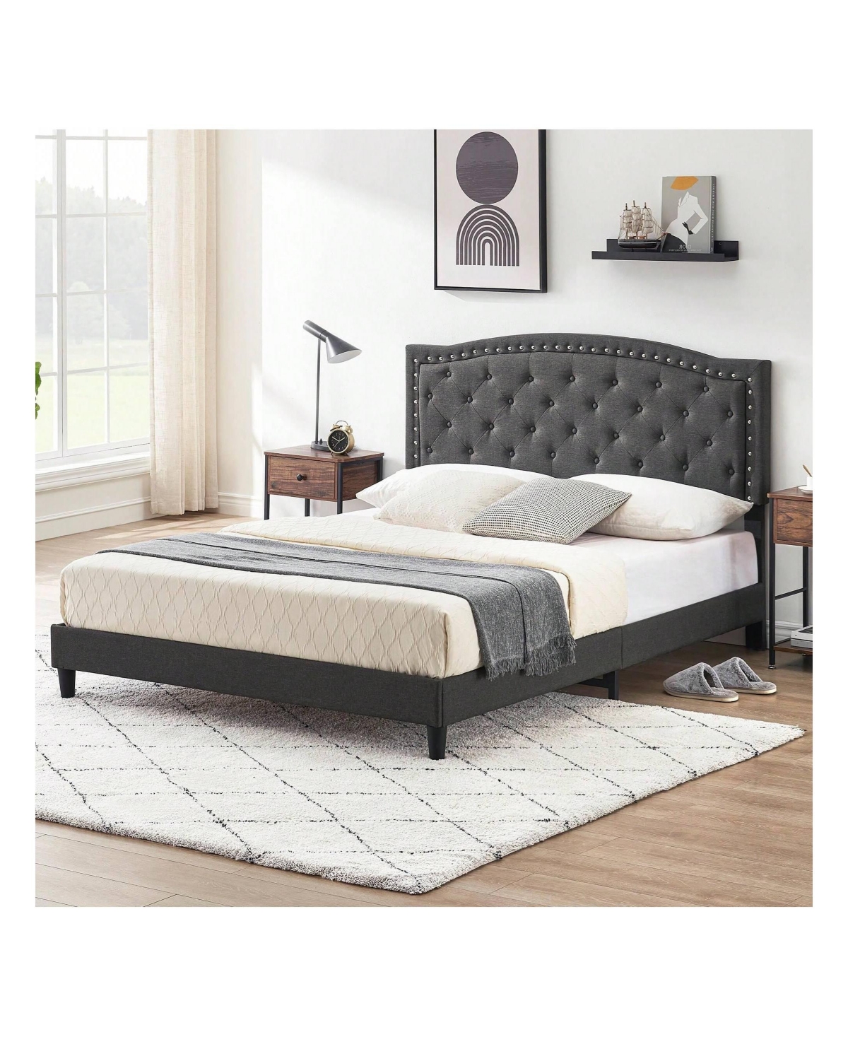 Click here for gaomon Upholstered Bed Frame With Height-Adjustabl... prices