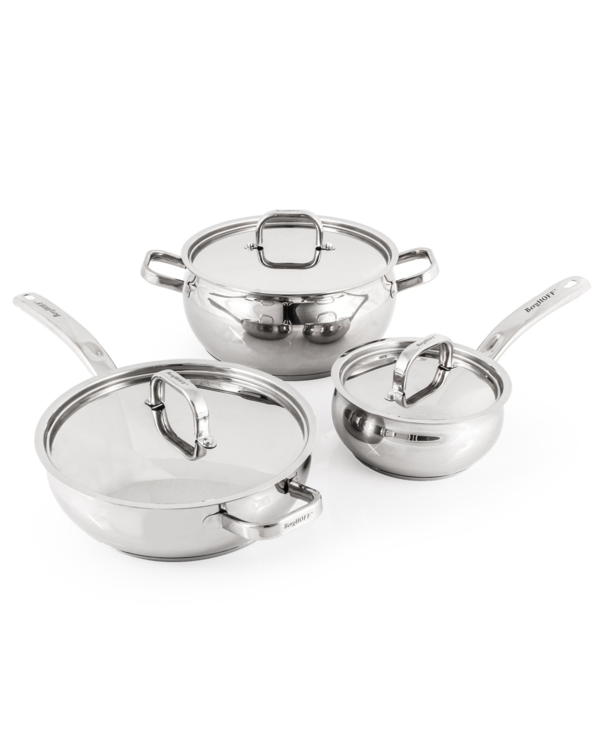Click here for BergHOFF Belly Shape 6pc 18/10 Stainless Steel Coo... prices