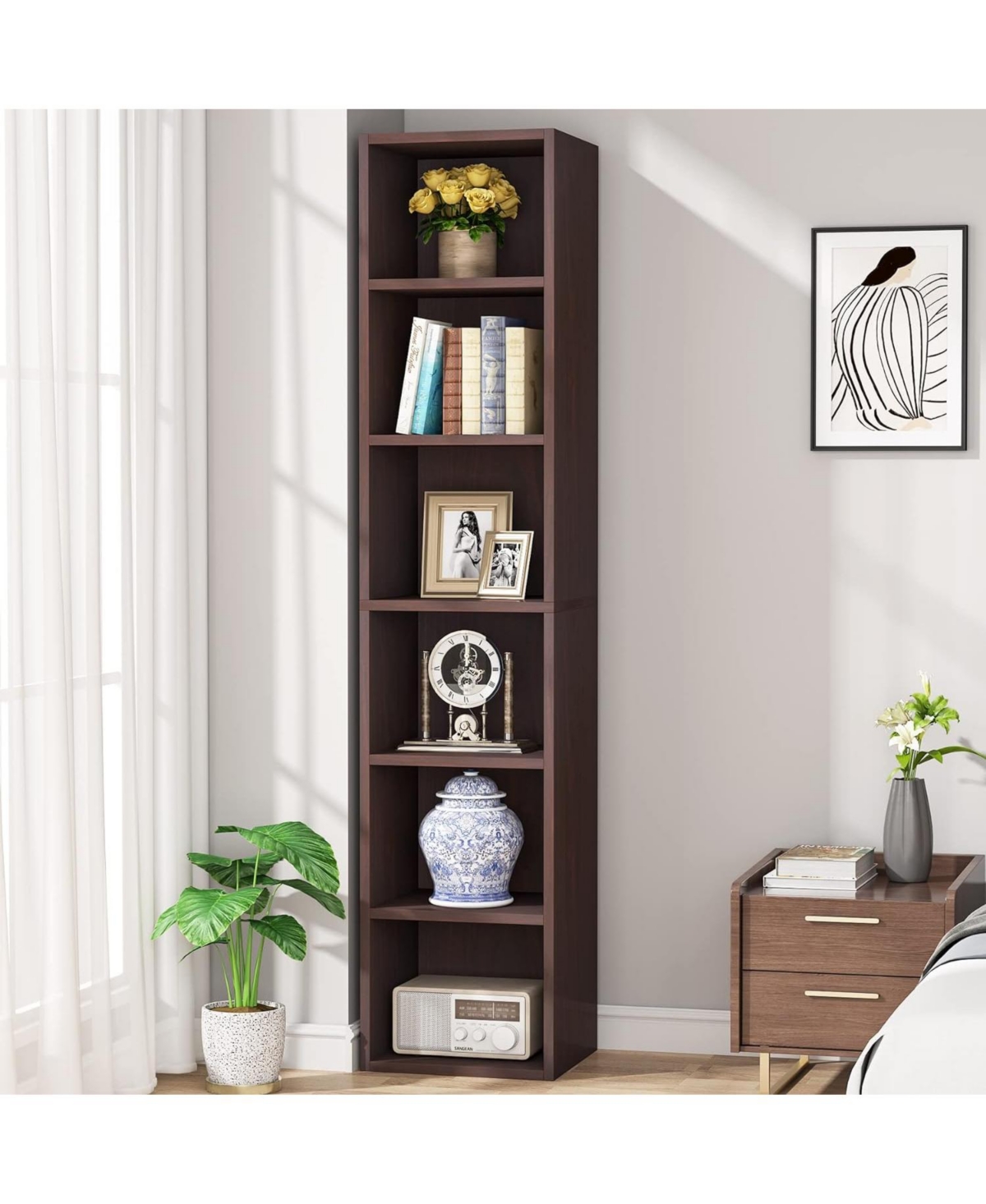 Click here for Tribesigns 70.9 Inch Tall Narrow Bookcase with Sto... prices