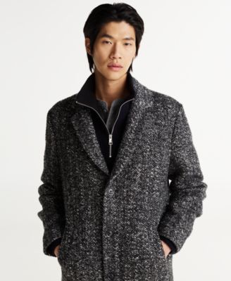 Tommy Hilfiger Men s Tailored Fit Herringbone Coat Macy s