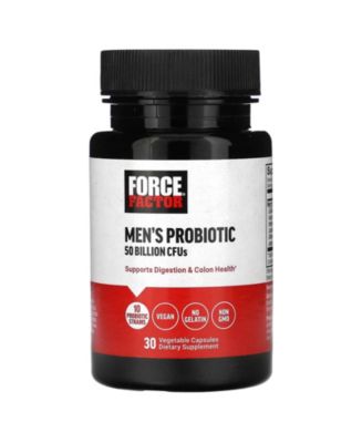 Force Factor Men's Probiotic 50 Billion CFUs - 30 Vegetable Capsules ...