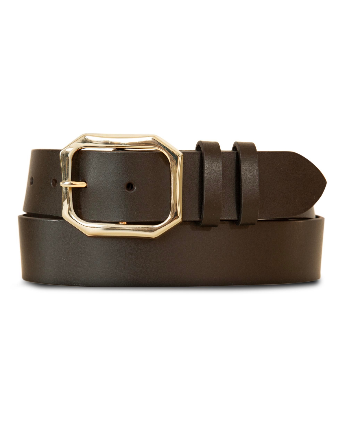 Click here for Lucky Brand Womens High Shine Buckle Belt - Brown prices