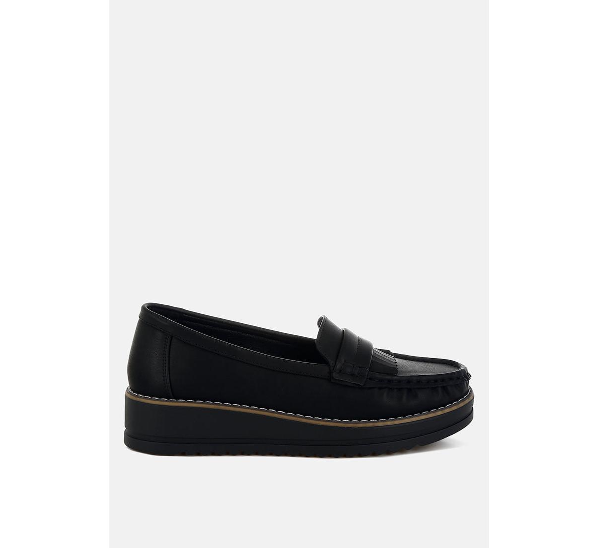 Click here for Croyda Fringed Nubuck Loafers - Black prices