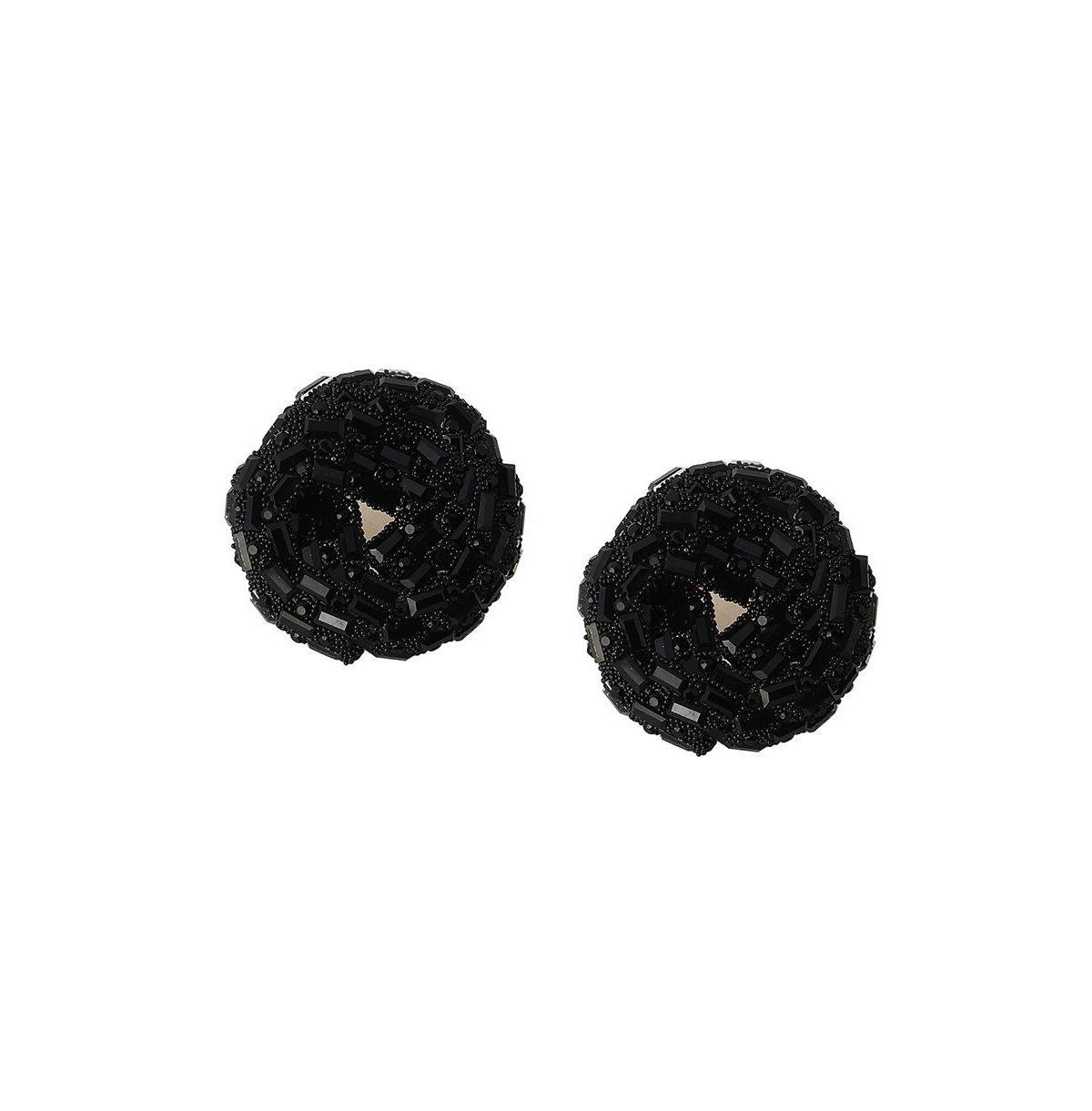 Click here for Sohi Womens The Nodum Stud Earrings - Black prices